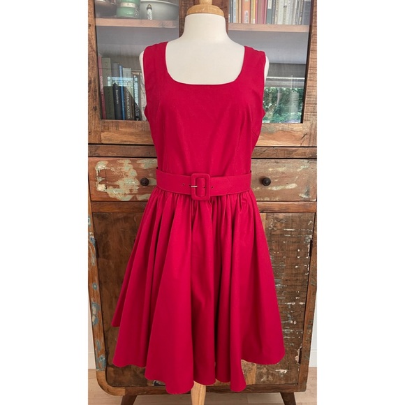 Pinup Couture | Dresses | Laura Byrnes Pinup Couture Red Cotton Twill ...